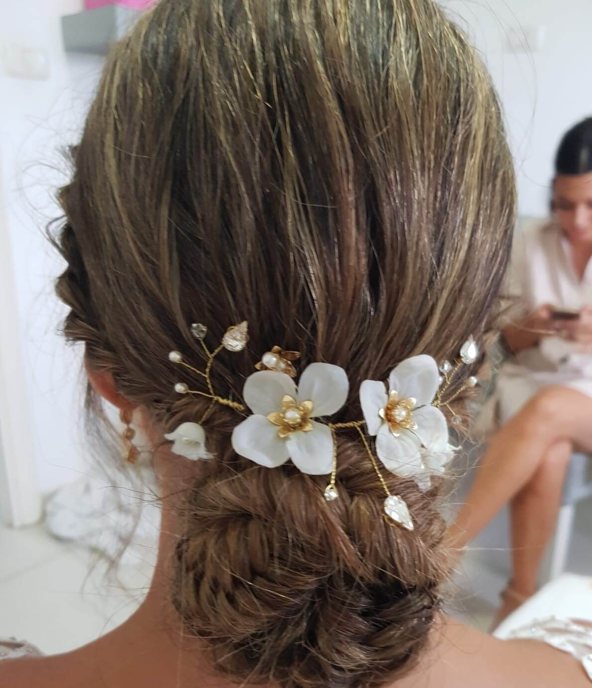 Ruth big headpiece - White Flower for any Hair style | The Lady Bride